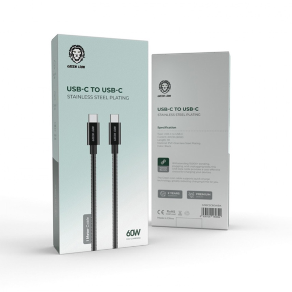 Green Lion PVC USB-C to Type-C Wide Cable 1M PD 60W in PD Type-C Cables ...